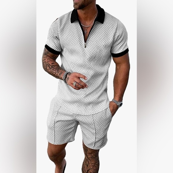 Shirts | Mens Short Sets Outfits 2 Piece Polo Shirt And Shorts Set ...
